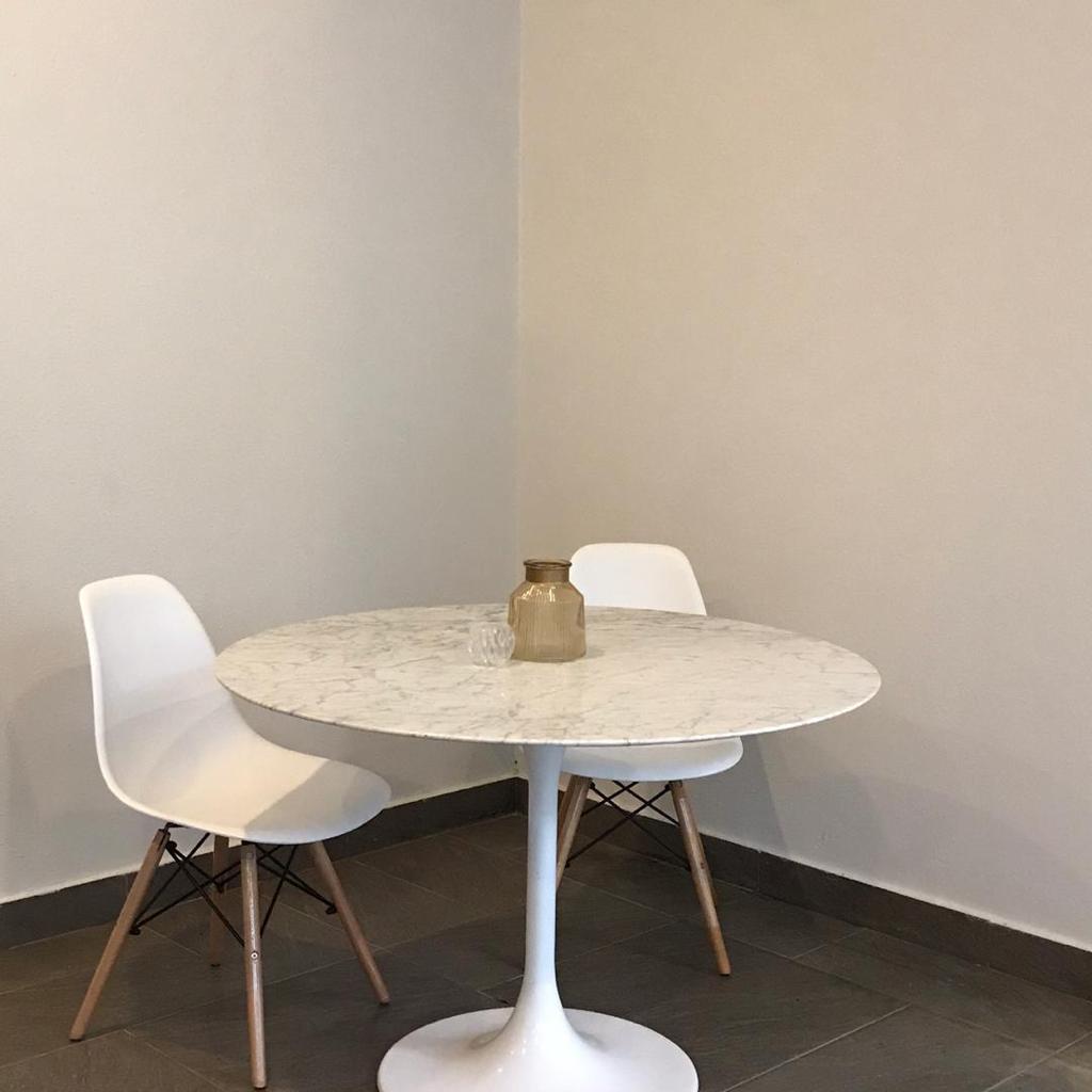MARM DINING TABLE, 1.1M - Repro Project Furniture